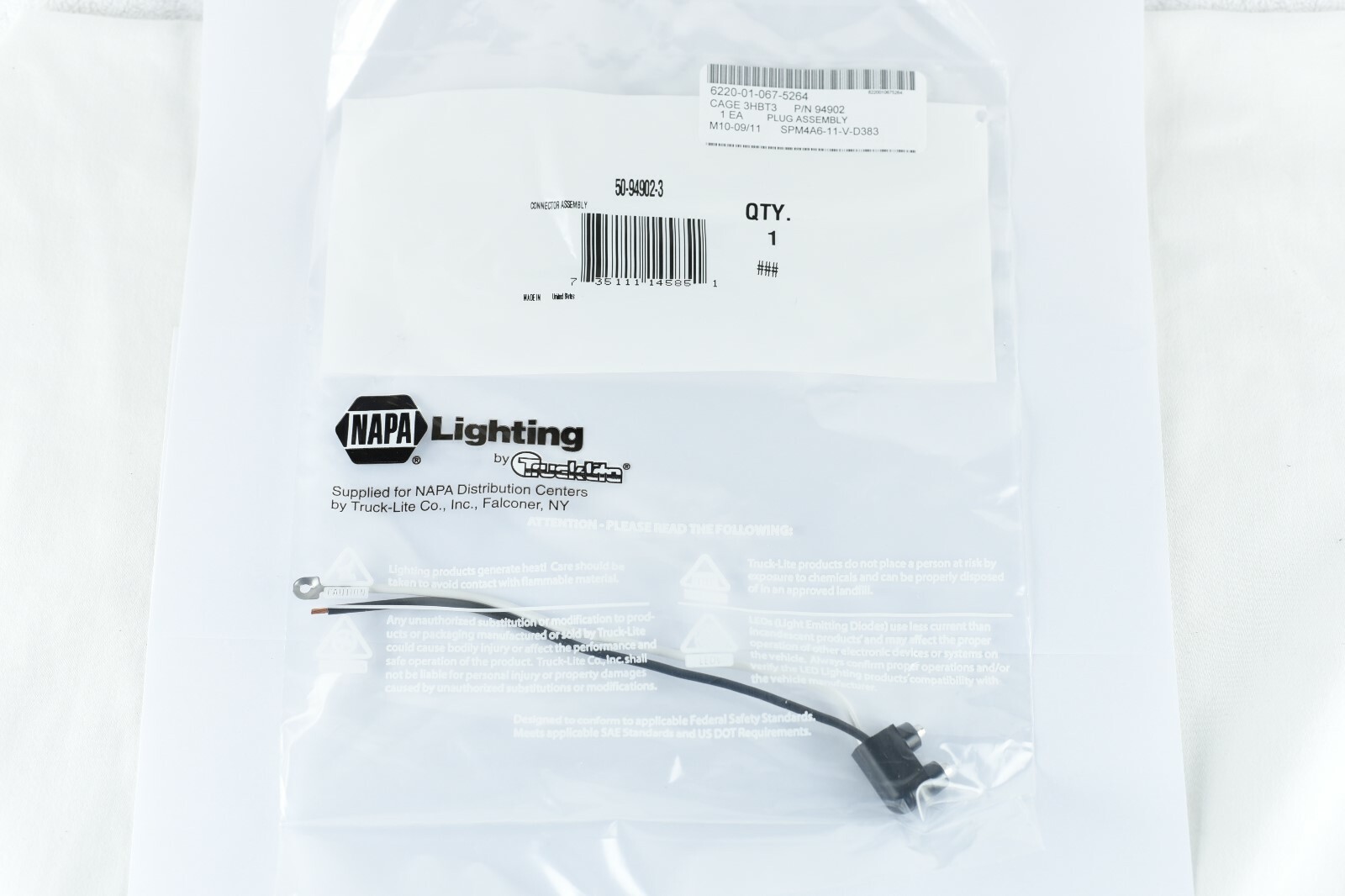 Napa lighting/Trucklite plug assembly 94902 50-94902-3 | eBay