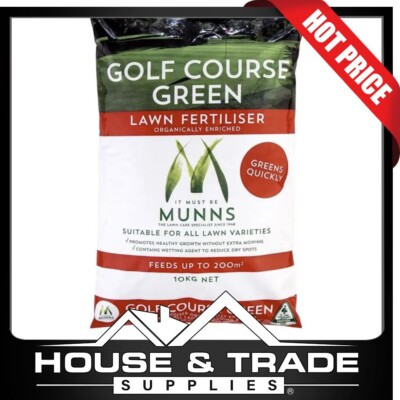 Munns Lawn Fertilizer Golf Course Green 10kg Up To 200sqm Organic-Based ...