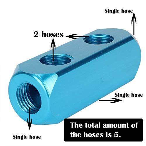 1/4" 2 Way 5 Port Aluminum Air Hose Inline Manifold Block Splitter ...