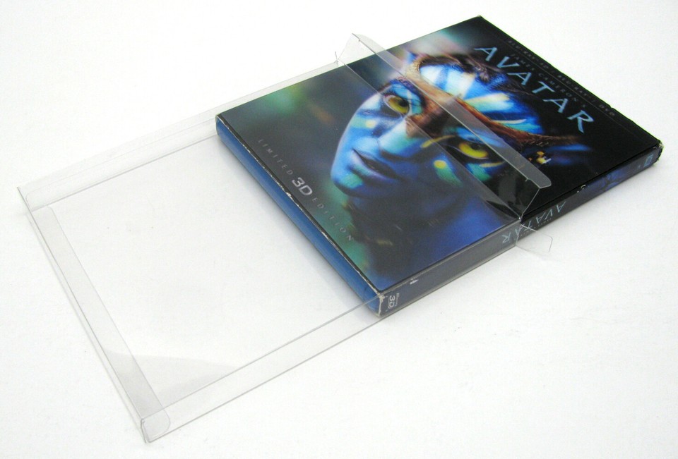 25x BLU-RAY WITH SLIPCOVER LARGE (SIZE BR3) - CLEAR PLASTIC BOX ...