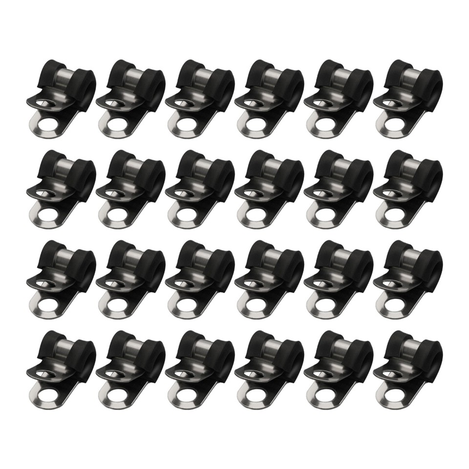 Brake Pipe Clips 24 Pcs Rubber Lined 316 Inch Tools for Secure ...