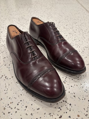 Alden Straight Tip Perforated Balmoral 905 Cap Toe Burgundy Shoes Sz 10 ...