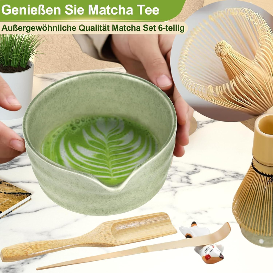 Matcha Kit – 6 Piece Matcha Tea Set – Matcha Whisk Set, Matcha Bowl ...
