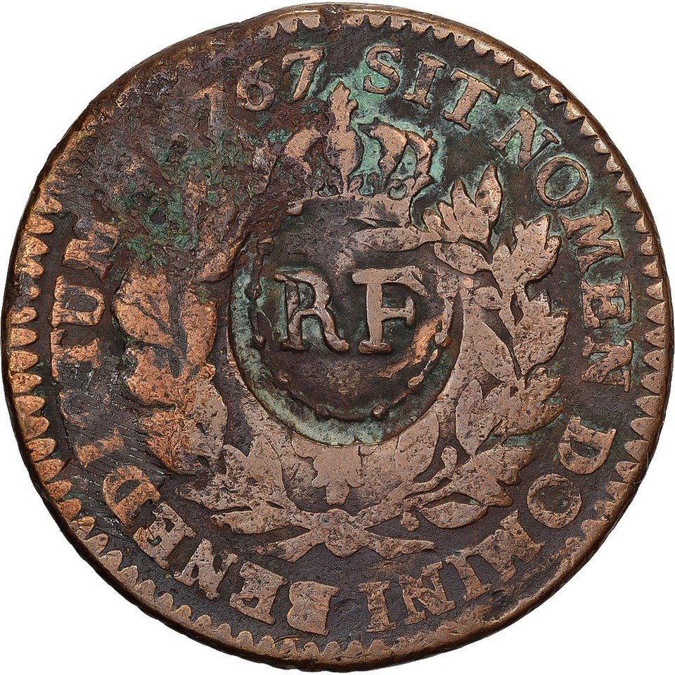 [#1508400] Guadeloupe, 3 Sols 9 Deniers, 1793, Paris, Countermarked RF ...