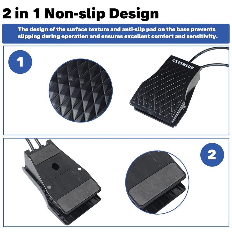 Variable Speed Foot Pedal, Momentary Control Switch with 70 Inch ...