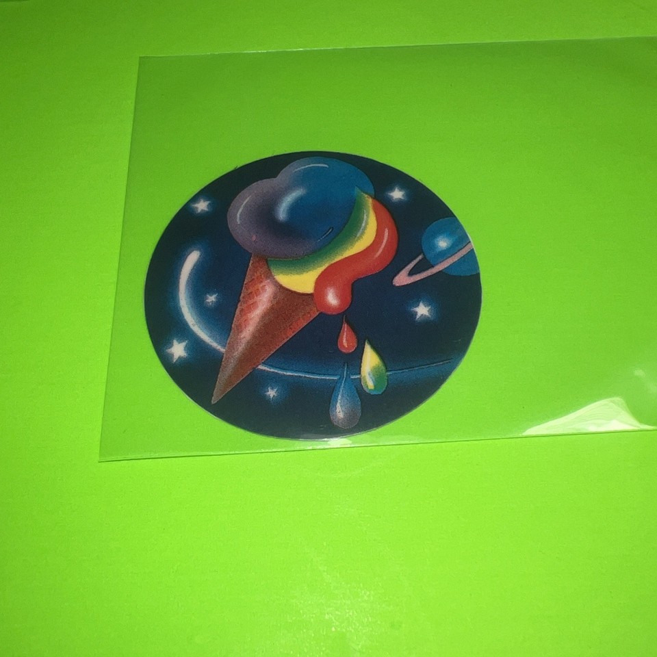 Lisa Frank 1982 Sticker Vintage Rainbow Ice Cream Cone Space | eBay