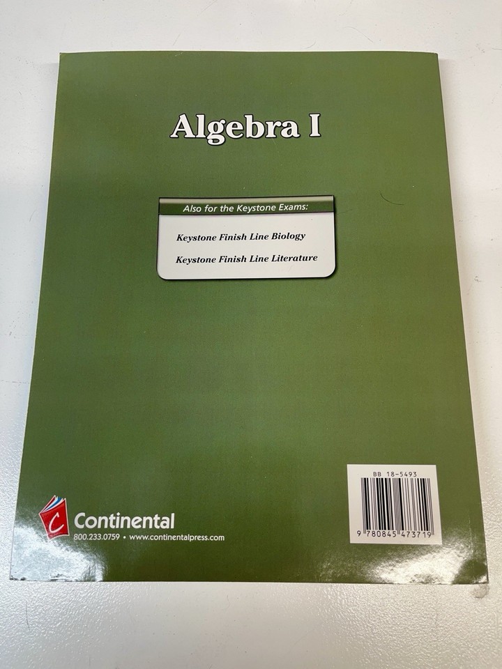 Algebra 1: Keystone Finish Line Math Grades 8-12 Continental Press ...