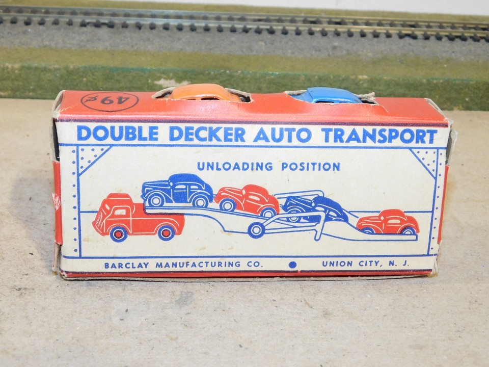 Barclay Double Decker Auto Transport Car Hauler Truck & 4 Cars Nice Box ...