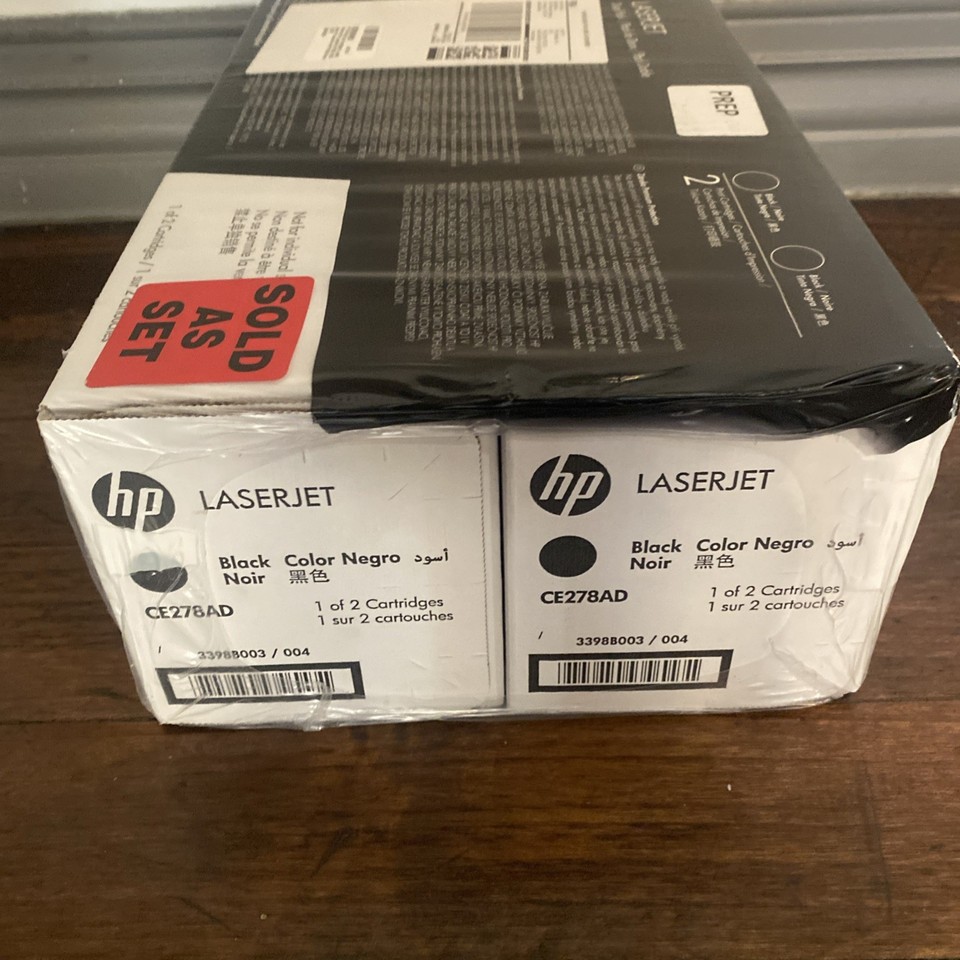 Genuine HP 78A Black CE278AD Dual Pack (2) Print Cartridge Free ...