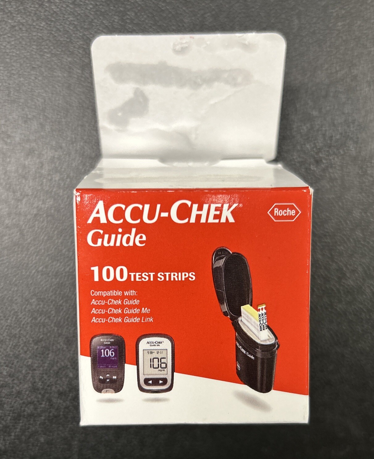 100 ACCU-CHEK Guide Test Strips Exp 1/2025+ **BROKEN SEAL-SEE PIC ...