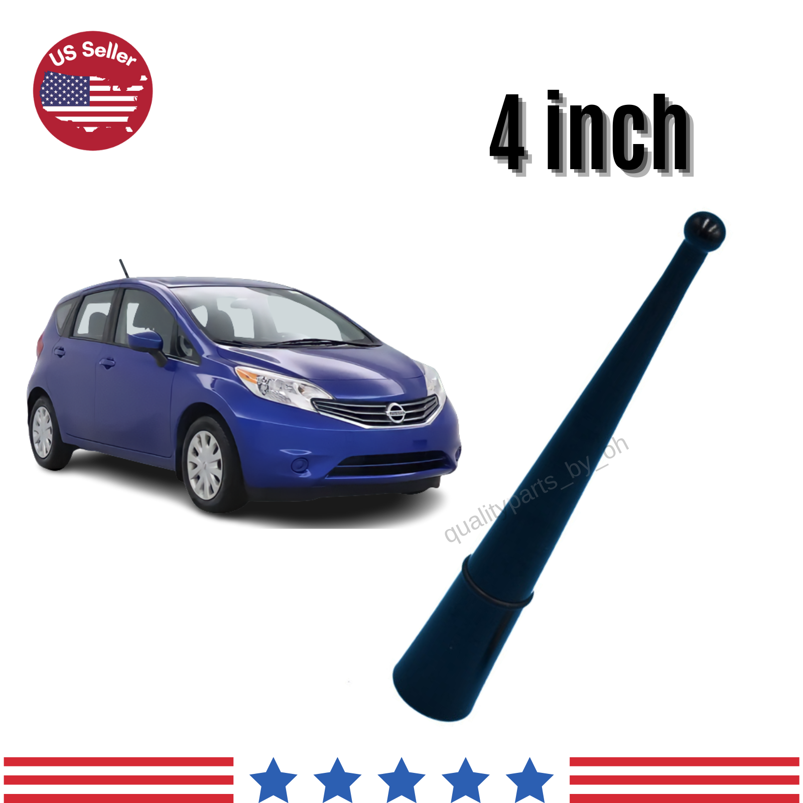 4" Black Short Replacement Radio Mast Aerial Antenna For Nissan Versa ...