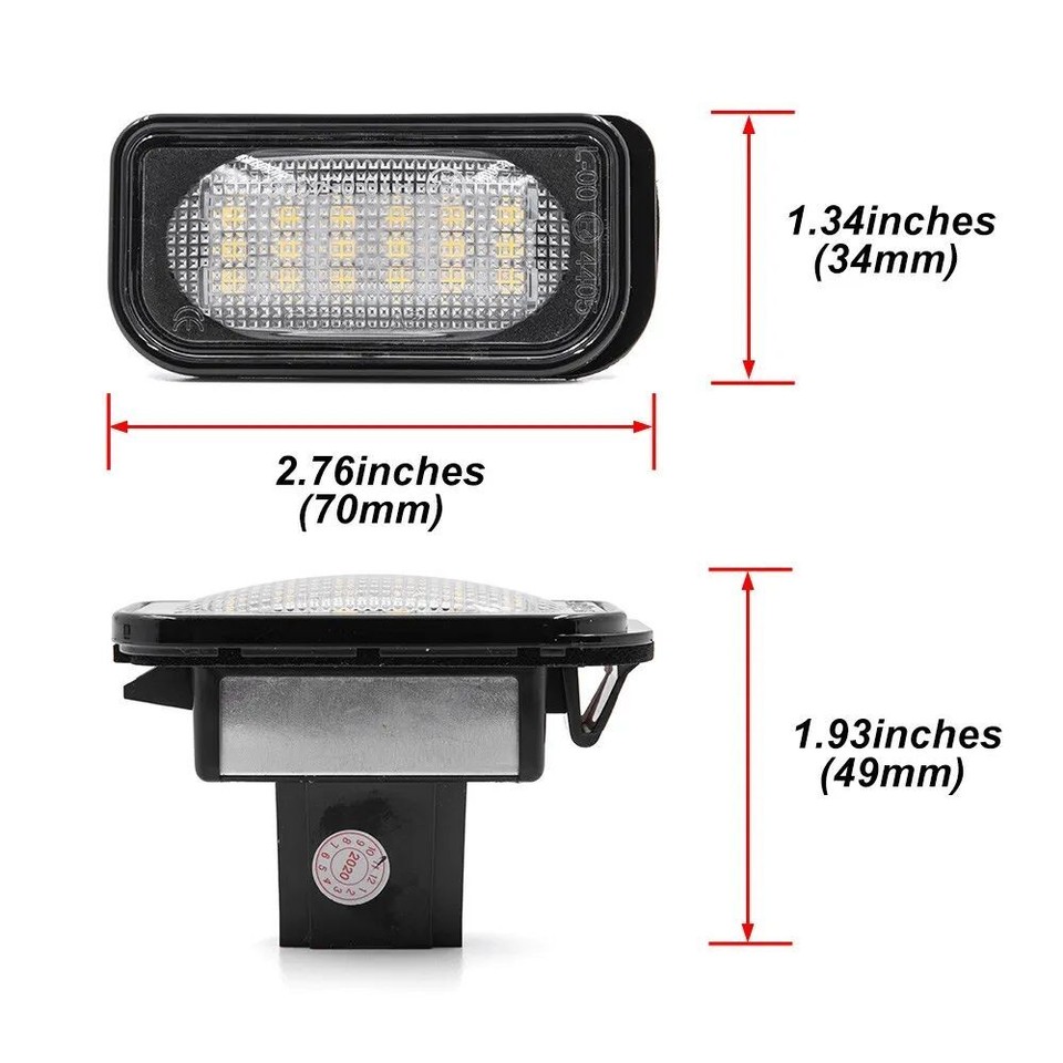 Full LED License Plate Light Lamps For Mercedes W203 CLK C209 W209 A209 ...