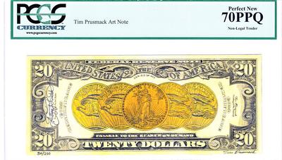 TIM PRUSMACK MONEY ART $20 GOLD COINS PCGS PERFECT NEW 70 PPQ ...