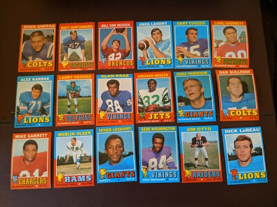 1971 Topps Football Cards #1 to #250 U Pick to Complete Your Set | eBay