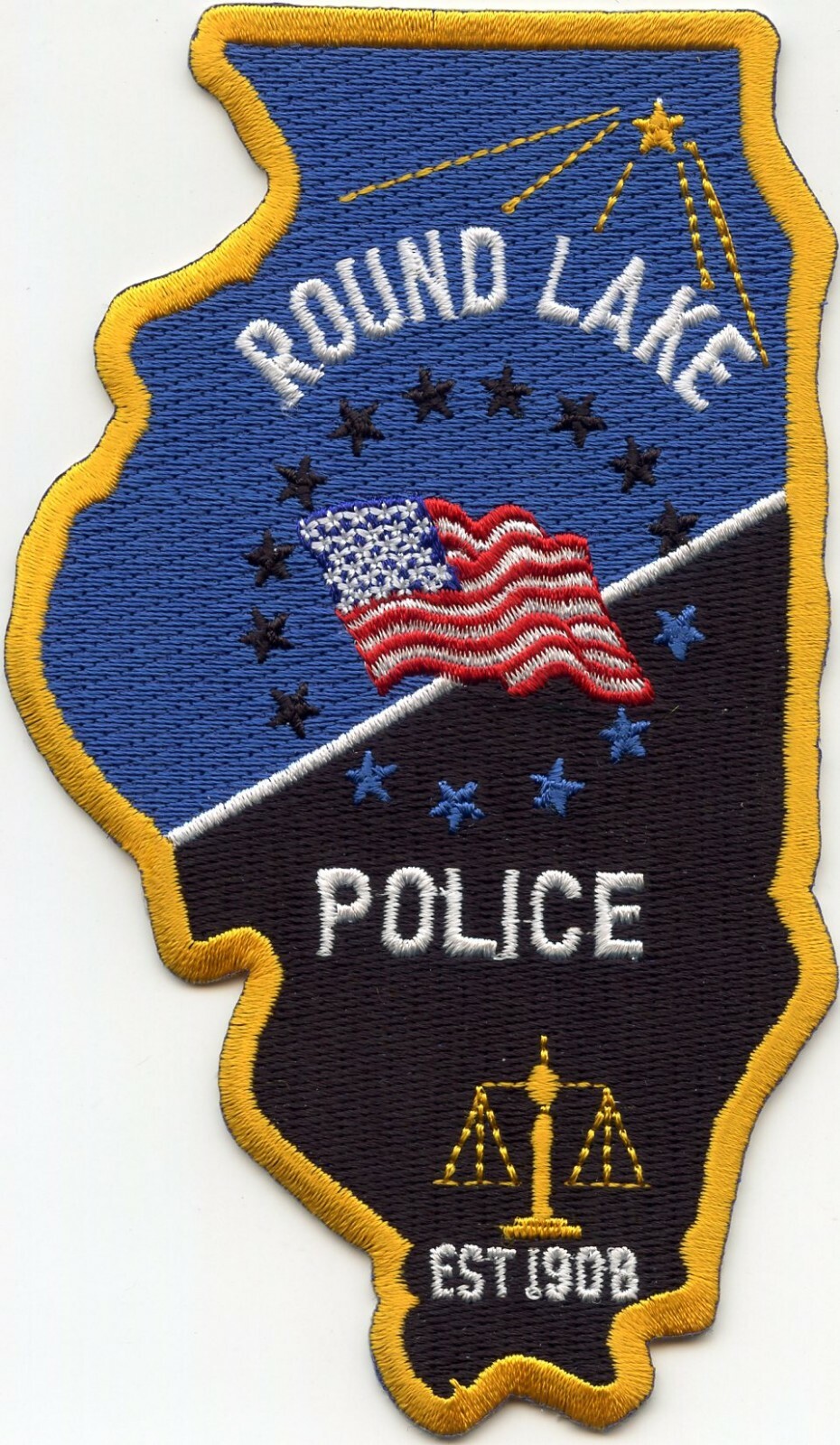 ROUND LAKE ILLINOIS IL state shape shaped POLICE PATCH | eBay