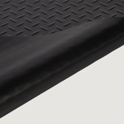 27 in. x 12 ft. Wide Rib Utility Black Floor Protector Heavy-Duty ...