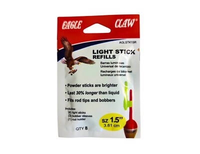 Eagle Claw Light Stick Refills 1.5" Quantity 8 AGLSTK15R | eBay