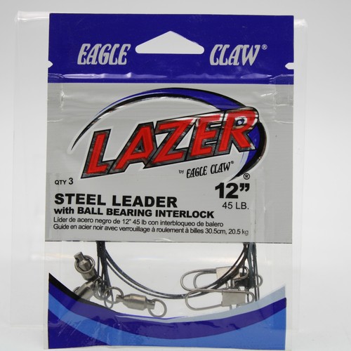 Eagle Claw Lazer LLBBIBK45-12 Steel Leader With Ball Bearing Interlock ...