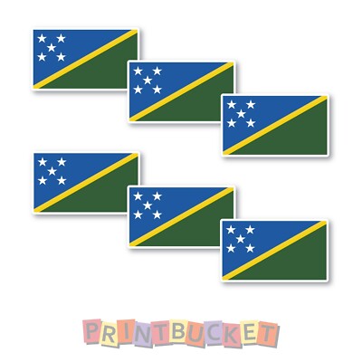 Solomon Islands Flag sticker 60mm 6 pack quality water/fade proof vinyl ...