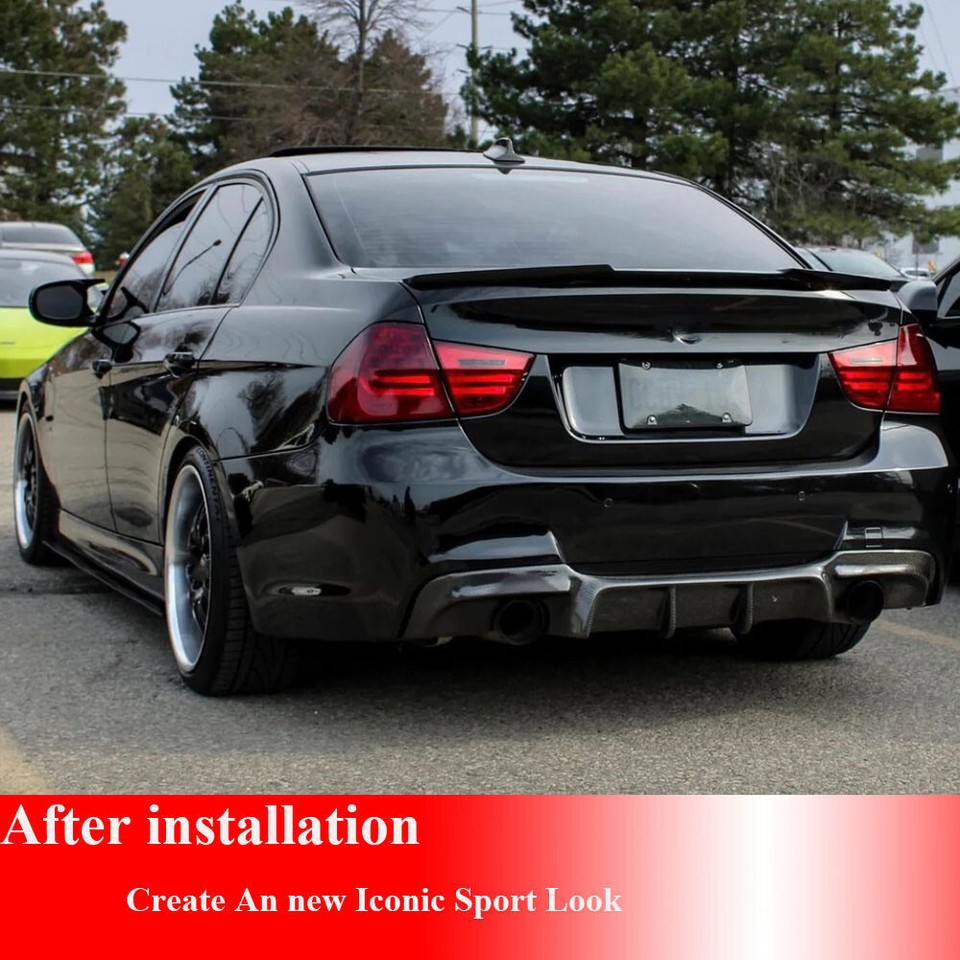 Fits BMW E90 325i 335i M-Sport 2005-12 Rear Bumper Diffuser Spoiler ...