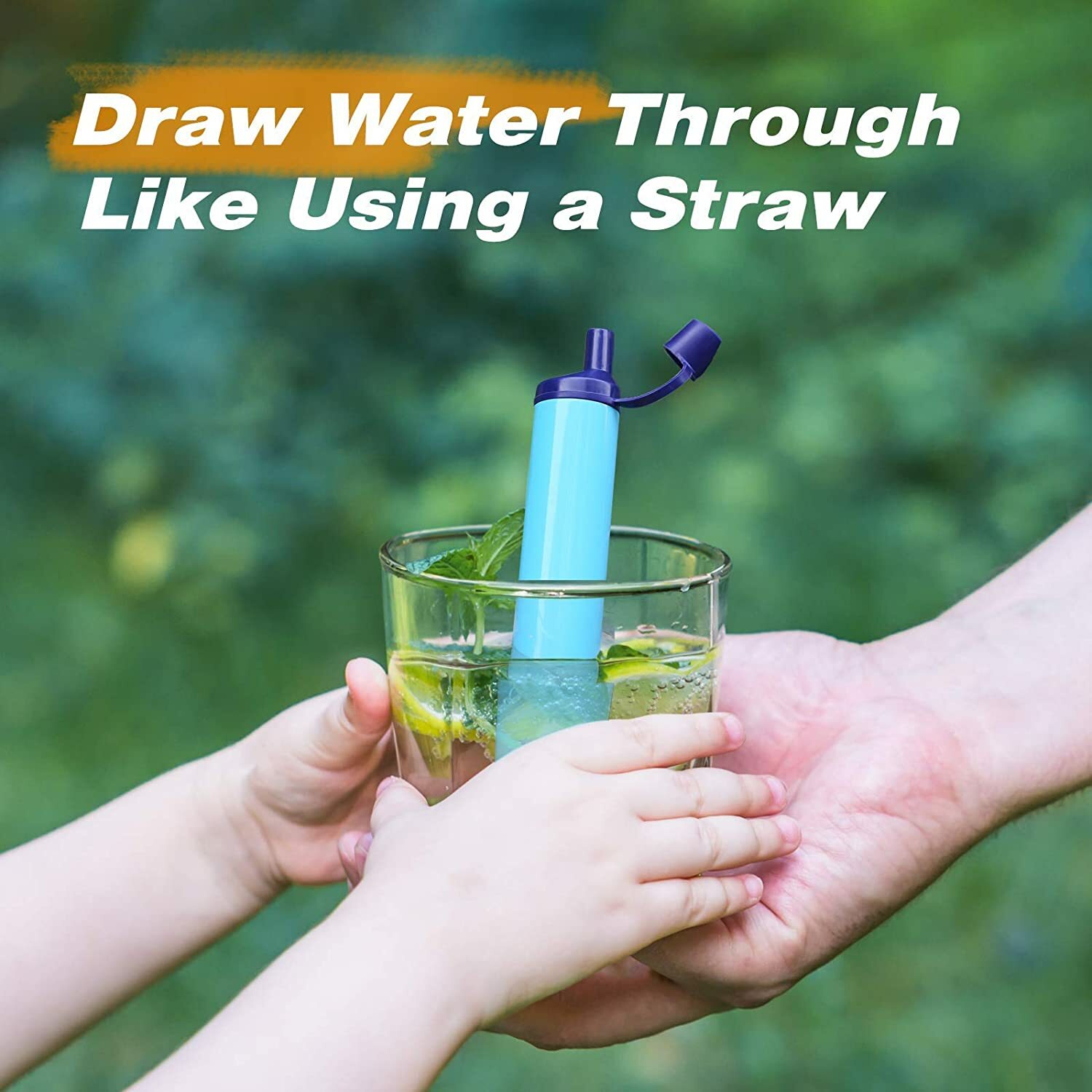 20Pk Personal Water Filter Straw Outdoor Portable Filtration Emergency ...