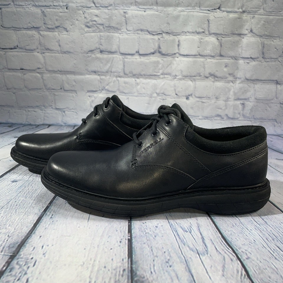 Merrell World Vue Craft Lace-Up Shoes Black Leather Oxford J97579 Mens ...