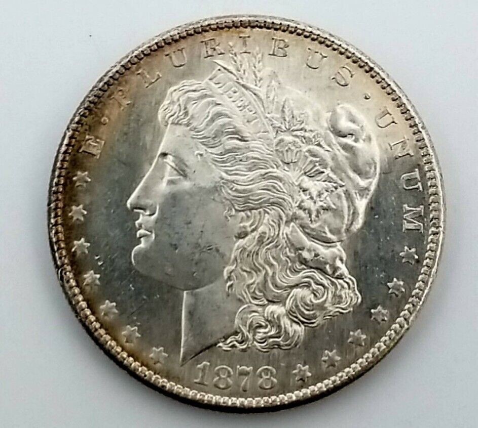 1878-S Morgan Silver Dollar 7 Tail Feathers Reverse of 1878 **BU** Rare ...