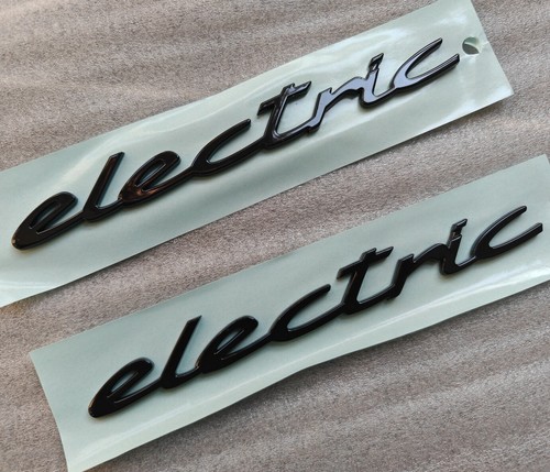 2x Glossy Black Badge Emblem Electric Letter Side Fender Sticker | eBay