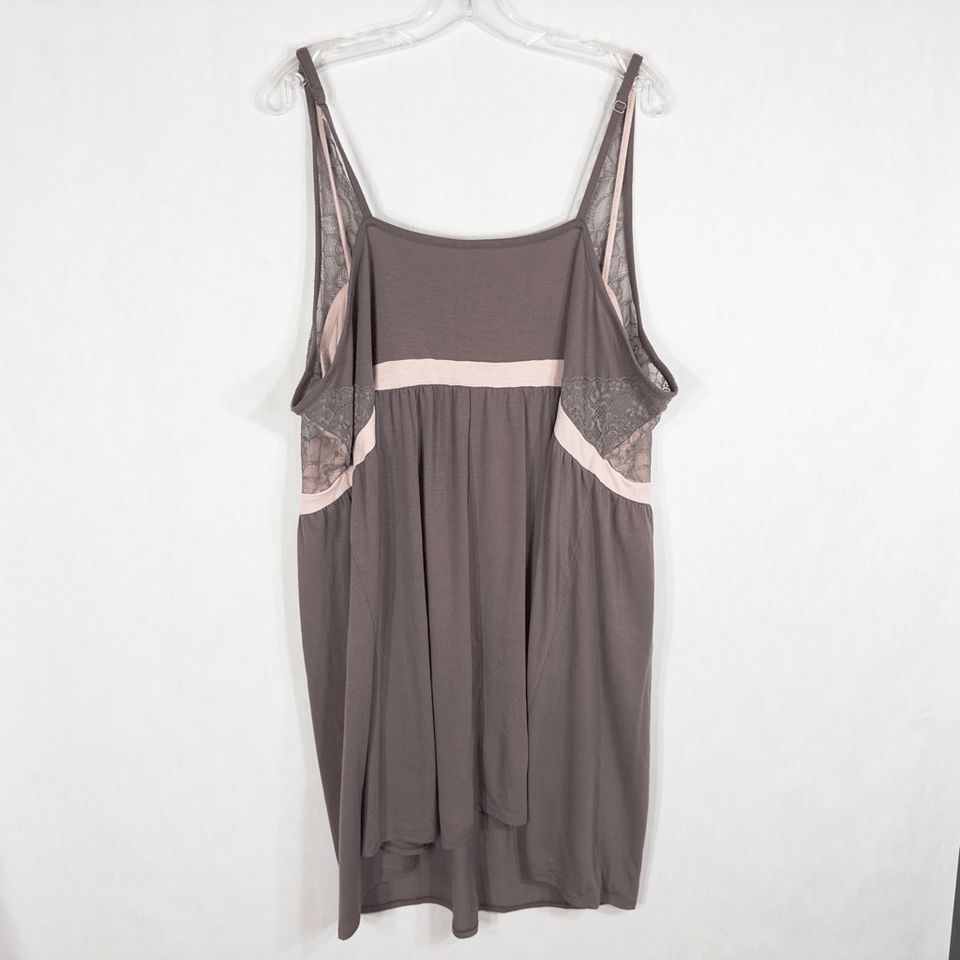Cacique Plus Size 26 28 Nightgown Sleep Pajamas Mini Brown Dusty Pink ...