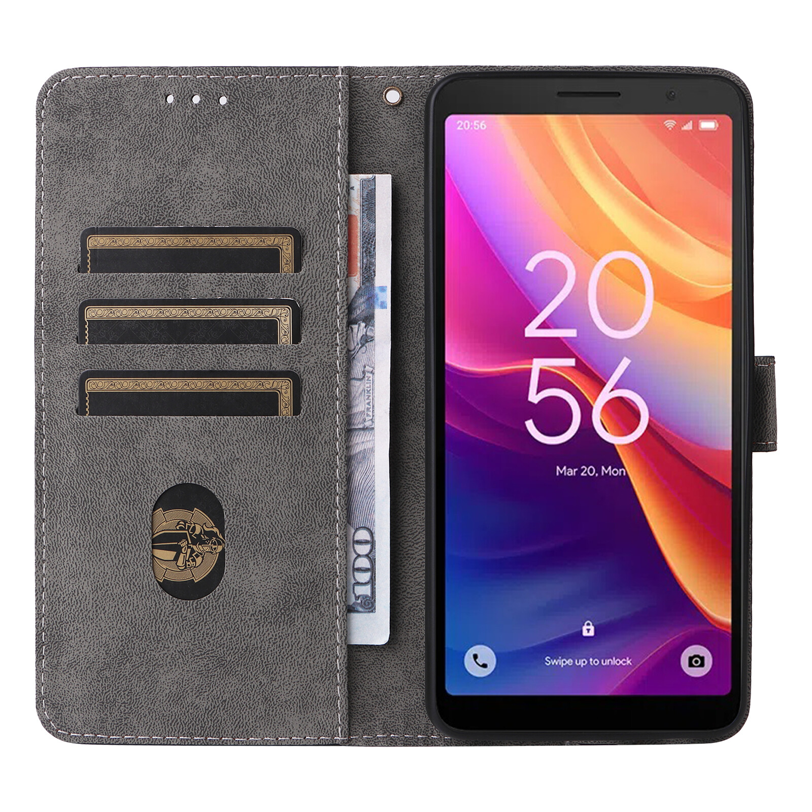 RFID Blocking Protection Flip Wallet leather Case For TCL 50 / 50 XL ...