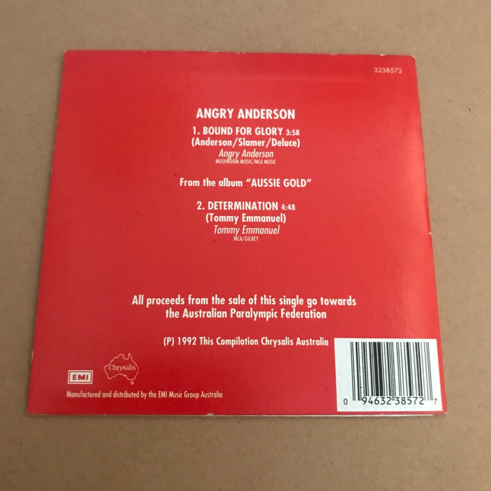 ANGRY ANDERSON Bound For Glory AUSSIE CD SINGLE 1992 - 3238572 - ROSE ...