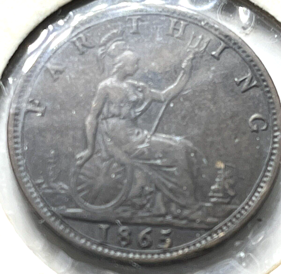 1865 BRITISH FARTHING QUEEN VICTORIA BUN HEAD EF+ | eBay