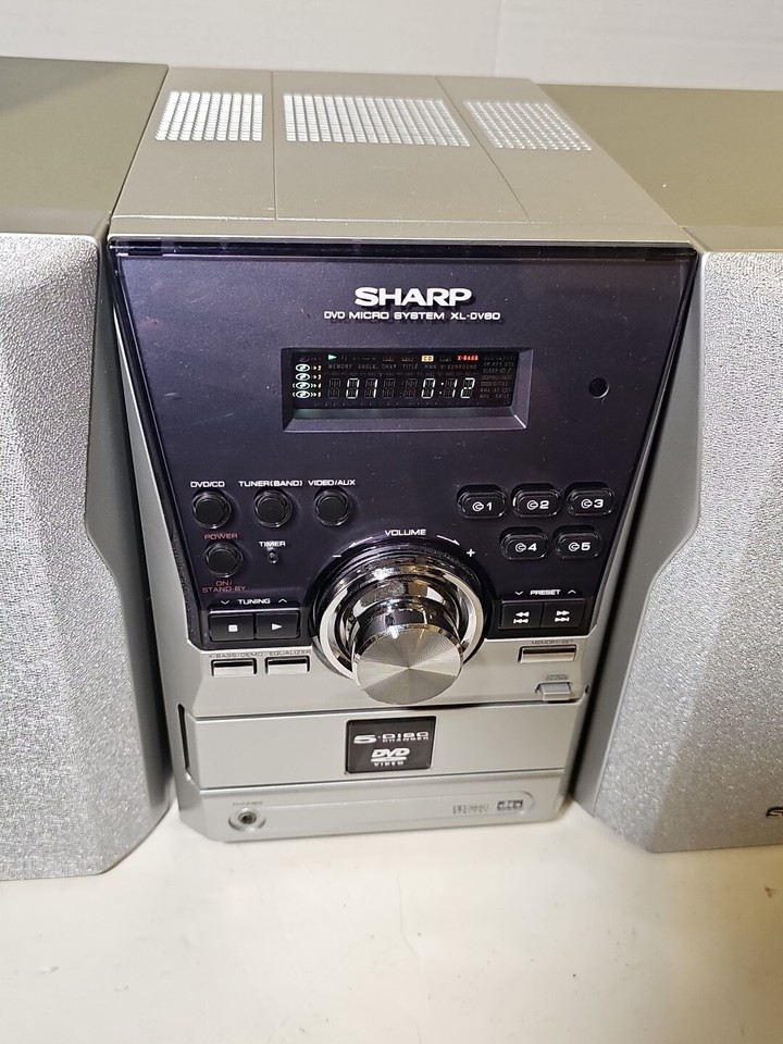 Sharp XL-DV60 Music System Super Woofer 5 Disk CD/DVD Changer, Tested ...