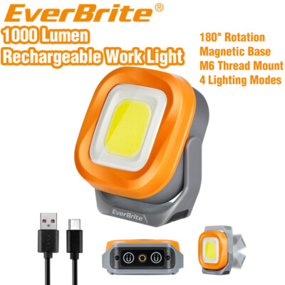 EverBrite Rechargeable 1000 Lumen Work Light Magnetic LED Super Bright ...