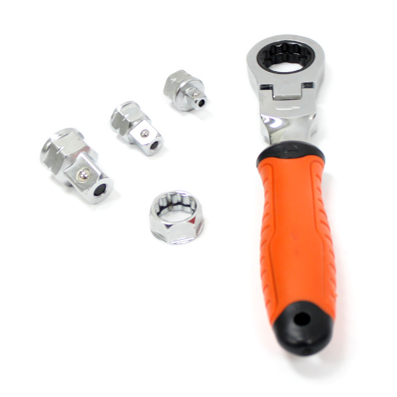 5pc SAE Racheting Swivel Head Box Wrench Adapter Set Convert Low ...