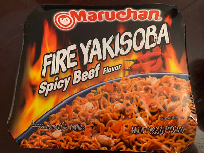 3 Bowl x 4oz] Maruchan Japan Style Fire HOT Yakisoba Spicy Beef Instant ...