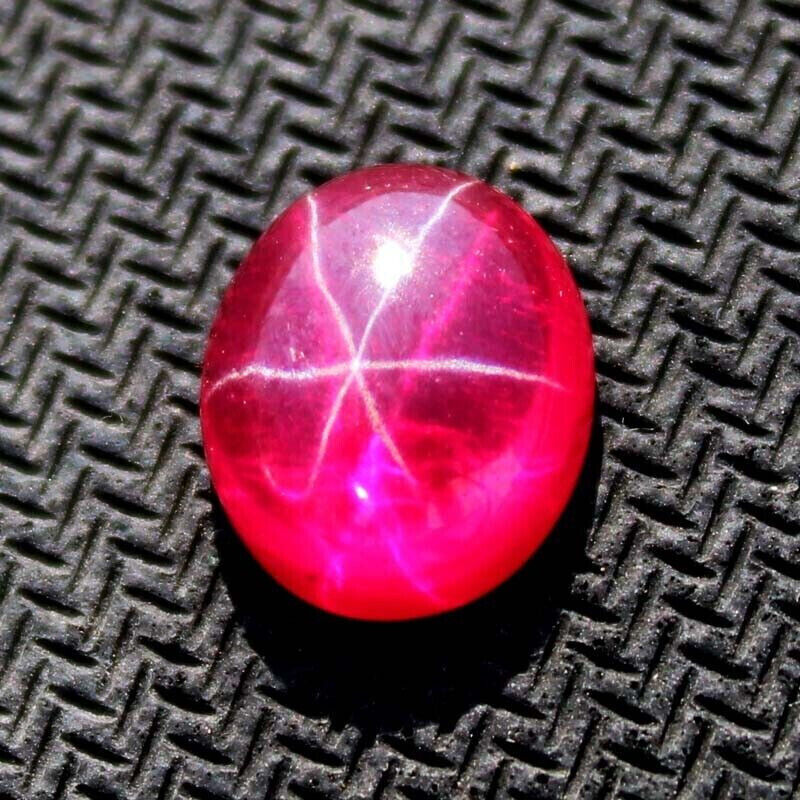 04.20 Ct.Natural 6 Rays Red Star Ruby Oval 08x10x04 mm Cabochon Loose ...