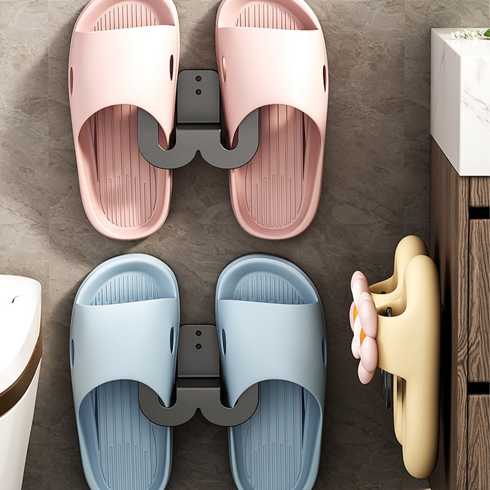 Wall Mounted Slipper Holder Carbon Steel Shoes Rack Slipper Shelf ...