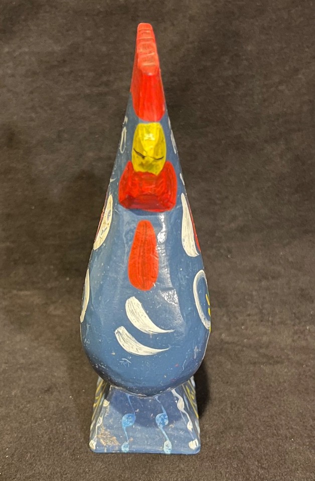 Vintage Hand Painted Wooden Dala Chicken Rooster Swedish Folk Art ...