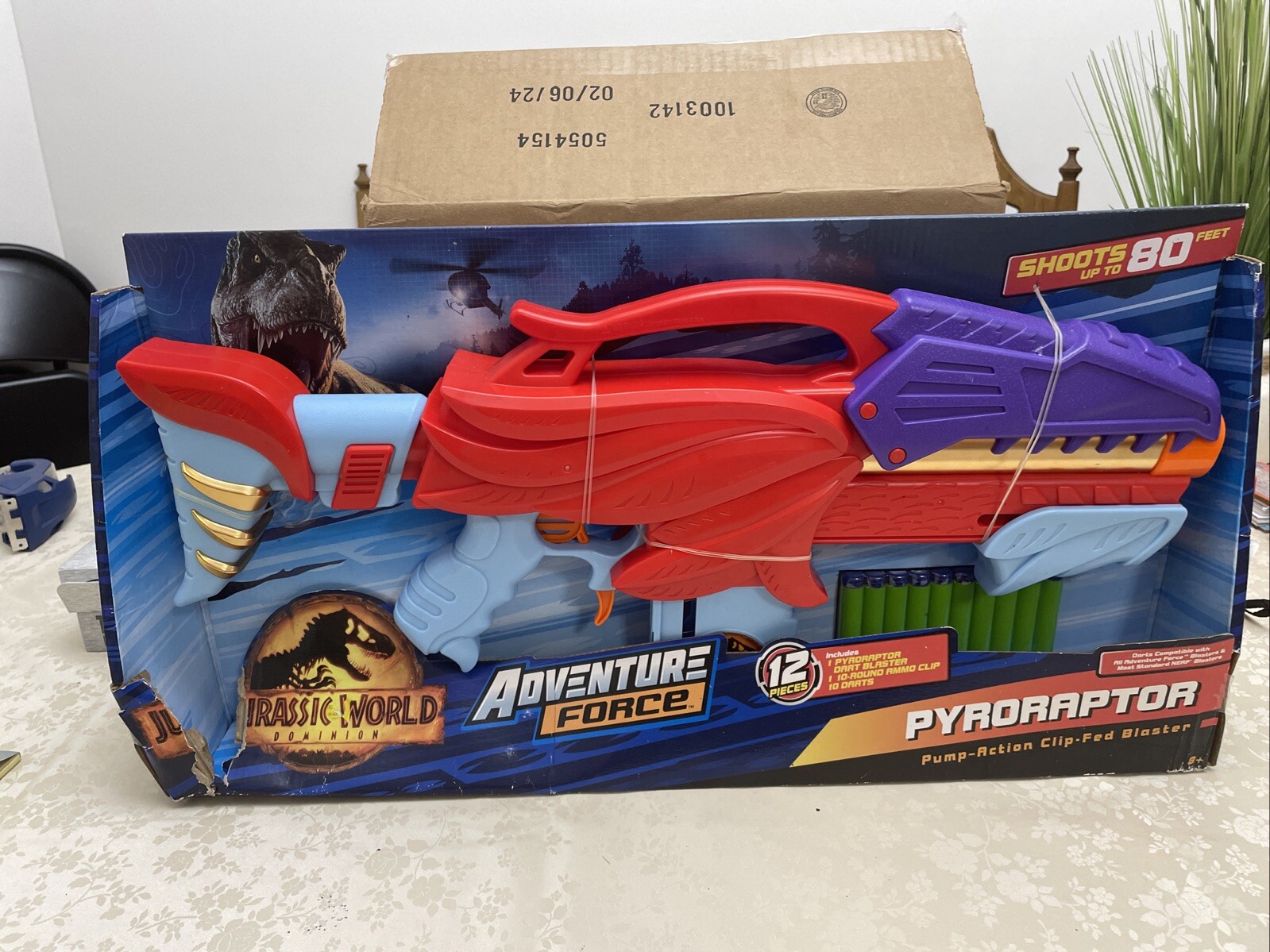 Jurassic World Adventure Force Pyroraptor Pump Action Clip-Fed Dart ...