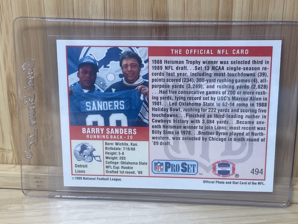 1989 Pro Set Barry Sanders #494 Rookie Card - Mint Condition | eBay