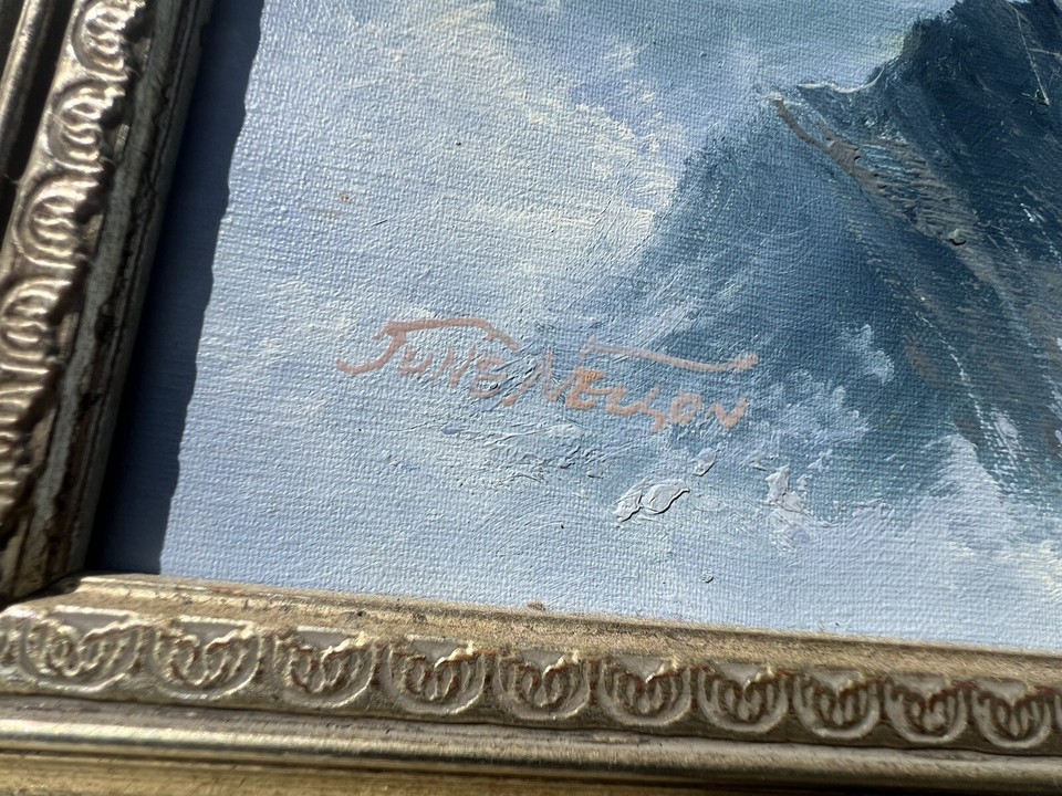 Original June Nelson Signed Oil Painting On Canvas In A Beautiful ...