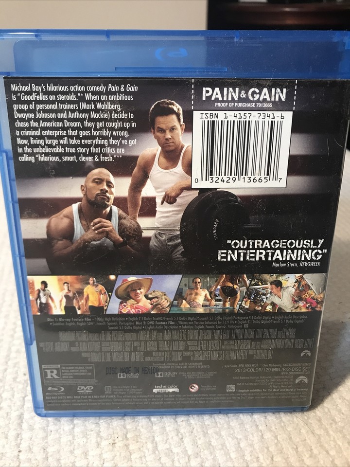 Pain & Gain (Blu-ray + DVD) With Slip Cover , Mark Wahlberg, The Rock ...