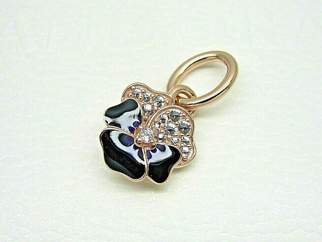 Pandora Rose Charm Pendant 780776C01 Pansy Flower for sale online | eBay