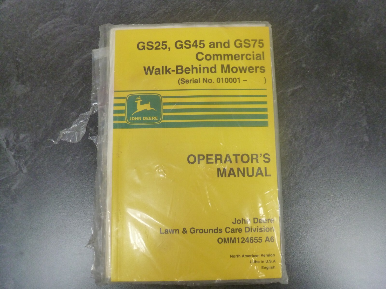 John Deere GS25 GS45 GS75 Comm Walk Behind Mower Owner Operator Manual ...