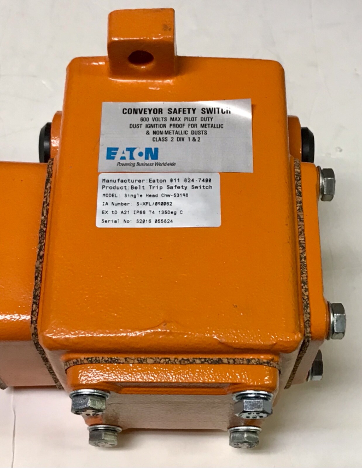 EATON COOPER CHW 53198 Belt TRIP Conveyor Safety Switch 600 VAC Single ...