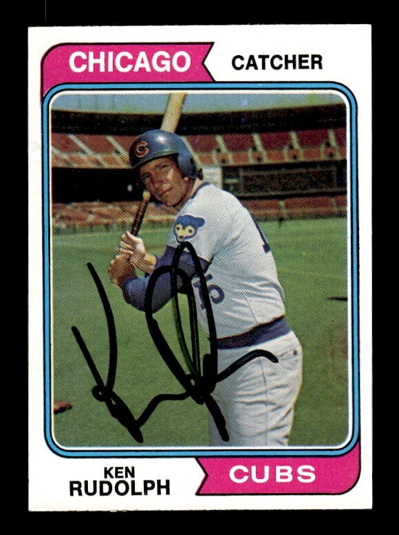 KEN RUDOLPH SIGNED 1974 TOPPS #584 - ON-CARD AUTOGRAPH -CHICAGO CUBS | eBay