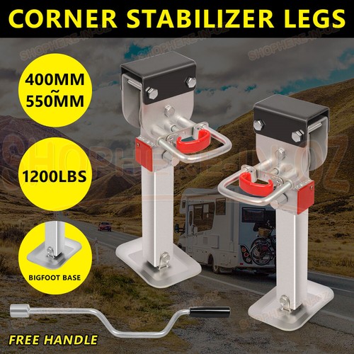 400mm-550mm Drop Down Corner Legs W/Handle Steel Base Caravan ...