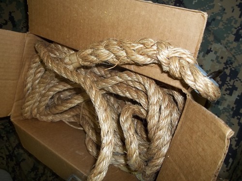 *military hemp rope fiber assembly pully dicke tool co saftey chain ...
