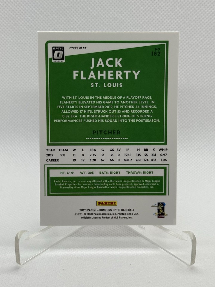 2020 Panini Donruss Optic - Jack Flaherty #182 Holo Silver Prizm ...